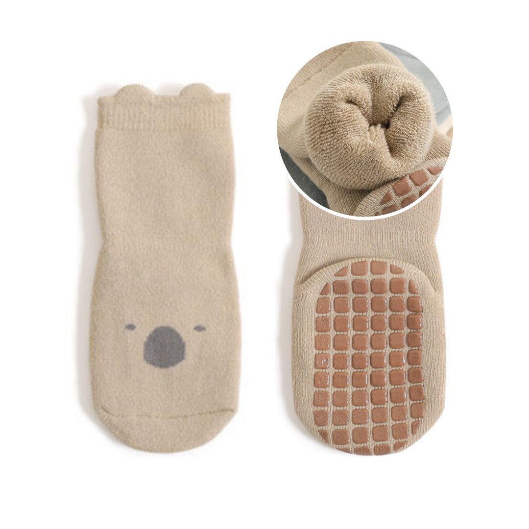 Terry Grip Socks - Tan (2-pairs) – Tot and Toe